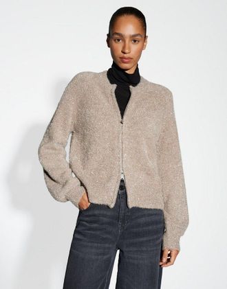 OPUS Strickjacke DOSMIC Regular mit flauschigem Effektgarn