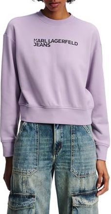 Karl Lagerfeld Karl Lagerfeld Jeans, Femme, Sweat &Agrave; Logo Essential, Coupe R&eacute;guli&egrave;re, Violet, L
