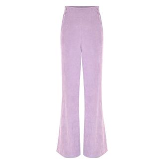 Kocca Femme, Pantalons, Rose, Taille: 42 FR Pantalon &Eacute;vas&eacute; en Velours C&ocirc;tel&eacute;