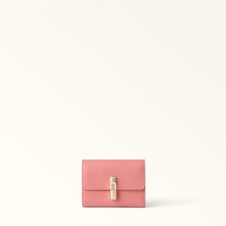 Furla Iride Kompaktes Portemonnaie S Rosewood Rosa Strukturiertes Leder Damen