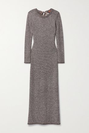 Altuzarra Cindy Maxikleid Aus Stretch-strick Mit Pailletten Und R&uuml;ckenausschnitt - Braun