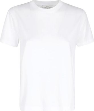 Vince Femme, Tops, Blanc, Taille: 40 FR T-shirt &agrave; Manches Courtes et Col Rond