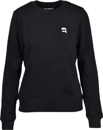 Karl Lagerfeld Femme, Sweatshirts et sweats &agrave; capuche, Noir, Taille: 38 FR Felpa Girocollo