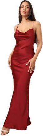 La Modeuse Robe longue satin&eacute;e &agrave; col b&eacute;nitier