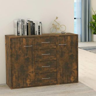 vidaXL Buffet Ch&ecirc;ne fum&eacute; 88x30x65 cm Bois ding&eacute;nierie Vidaxl