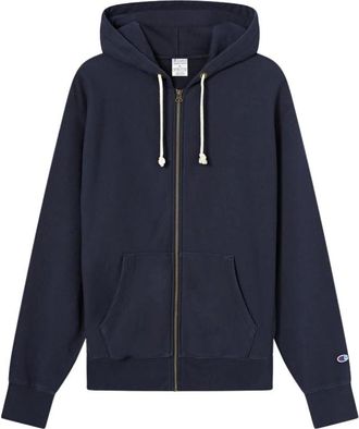 Champion Homme, Sweatshirts et sweats &agrave; capuche, Bleu, Taille: S Felpa Cappuccio Full Zip Reverse Weave