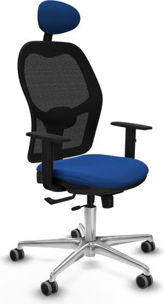 Piqueras y Crespo Jorquera Remote-Arbeitsstuhl mit 1D-Armen, h&ouml;henverstellbarer Lendenwirbelst&uuml;tze und festem Kopfteil, ausgestattet mit Syncro/Traslack und injiziertem