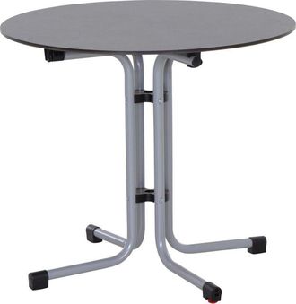 Siena Garden Siena Garden - Sola Klapptisch ø 80 cm, silber Gestell aus Stahl in silber, Tischplatte aus hpl in dark stone