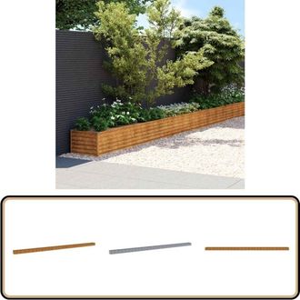 vidaXL Lit sur&eacute;lev&eacute; de jardin 1152x50x36 cm acier corten - Lit Sur&eacute;lev&eacute; Jardin - Jardini&egrave;re Acier Corten - Bac &Agrave; Fleurs Ext&eacute;rieur - D&eacute;coration Jardin