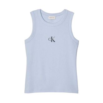 Calvin Klein Jeans Femme, Tops, Bleu, Taille: 40 FR SL Monogram Rib Tank