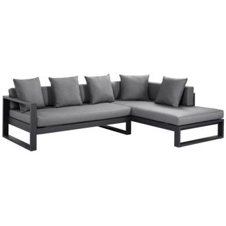 Vente-Unique Canap&eacute; dangle de jardin modulable en aluminium - Anthracite - MOLOKAI de MYLIA