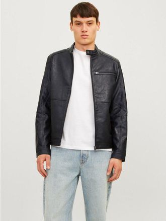 Jack & Jones Lederimitatjacke JJEDYLAN PU BIKER JACKET NOOS