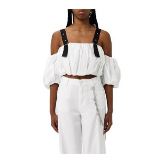 Pinko Puff Sleeve Off-Shoulder Top - - Tops - Damen - Wei&szlig; - M