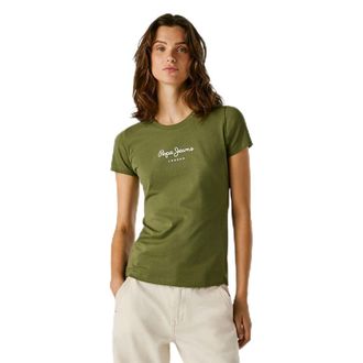 Pepe Jeans London Damen New Virginia SS N T-Shirt, Gr&uuml;n (Khaki Green), M, Gr&uuml;n (Khaki-Gr&uuml;n), M