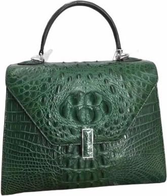 Generic Sac cabas pour femme, sac &agrave; main de cr&eacute;ateur en cuir dalligator v&eacute;ritable, sac bandouli&egrave;re en cuir de crocodile