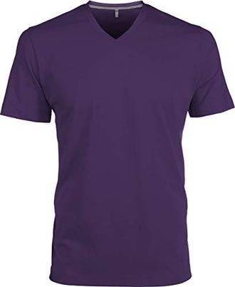 Kariban T-Shirt COL V Manches Courtes - Violet, XL, Homme