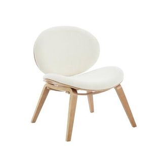 Sweeek Fauteuil Relax décor Bois courbé placage Effet chêne et Bouclette texturée