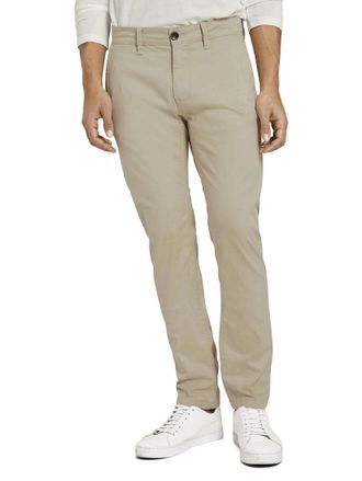 Tom Tailor Herren Travis Slim Chino Hose im Washed-Look 1021018, 24371 - Sandy Dust Beige, 33W / 34L