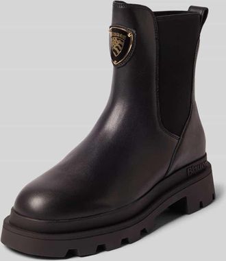 Blauer Stiefel aus Leder-Mix Modell Kimmel