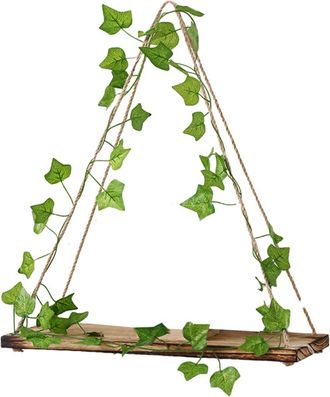 Valiclud H&auml;ngeregal Holz Vintage Stil H&auml;ngende Schaukel Regal Wandhalterung f&uuml;r Wohnraum Garten Balkon Rustikale Nat&uuml;rliche Dekoration Stilvolles Organizer Reg