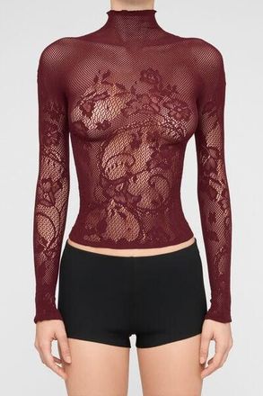 Calzedonia Netzoberteil Mit Liberty-blumen Bordeaux