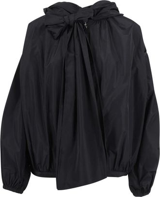 Moncler Femme, Vestes, Bleu, Taille: 40 FR Veste &agrave; capuche avec au cou