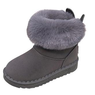 Generic Bottes de neige dhiver pour femme - Plateformes mi-mollet - Doublure en daim - Fermeture &eacute;clair lat&eacute;rale - Talon &eacute;pais - Bout rond - Sangles &agrave; boucle 