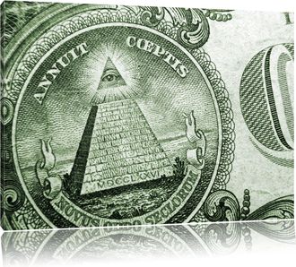 Pixxprint Illuminaten-Pyramide, Gr&ouml;&szlig;e: 80x60cm, Leinwandbild, fertig gespannt, Wandbild, Dekoration, Kunstdruck, kein Poster