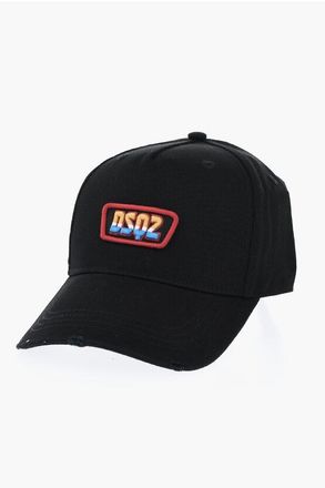 Dsquared2 Cotton Gabardine GAME SERVICE Cap with Embossed Monogram size Unica