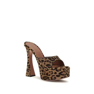 Amina Muaddi Dalida Platform Sandal - Beige