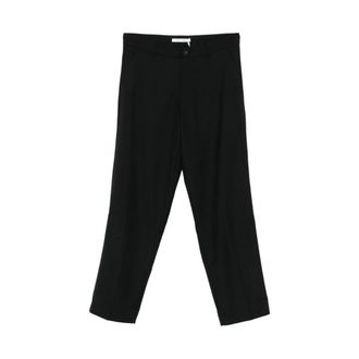 Sams&oslash;e & Sams&oslash;e Schwarze Wollmischung Straight Leg Hose - - Trousers - Herren - Schwarzk - XL