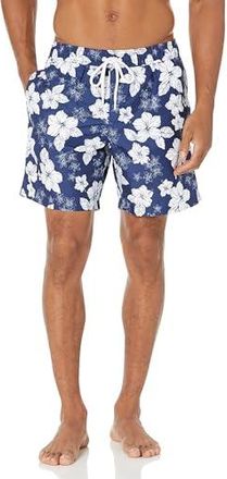 Amazon Essentials Short de bain à séchage rapide pour homme 17,8 cm, motif fleur dhibiscus bleu marine, taille XL