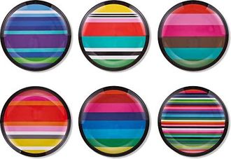 French Bull Lot de 6 assiettes assorties en mélamine - Motif rayures assorties - 15,2 cm