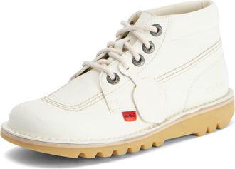 Kickers Kick Hi Klassische Stiefeletten f&uuml;r Herren, extra bequem, zus&auml;tzliche Haltbarkeit, Premium-Qualit&auml;t, wei&szlig;, 9.5 UK Men/ 10 UK Women