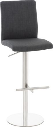 Clp Barhocker Cadiz mit Stoffbezug I Gepolsterter Barstuhl h&ouml;henverstellbar und drehbar I Mit R&uuml;ckenlehne und Fu&szlig;ablage, Farbe:dunkelgrau, Gestell Farbe:E