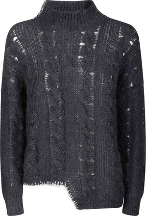 of Handmade Pull Col Roul&eacute; - Noir