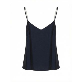 PESERICO Femme, Tops, Bleu, Taille: 40 FR Silk Linen Canvas Top