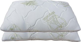Baldiflex Paar Kissen aus Memory Foam B&ouml;gen, Gr&ouml;&szlig;e 72 x 42 x 12 cm, Aloe Vera, Bianco, 40x70x12