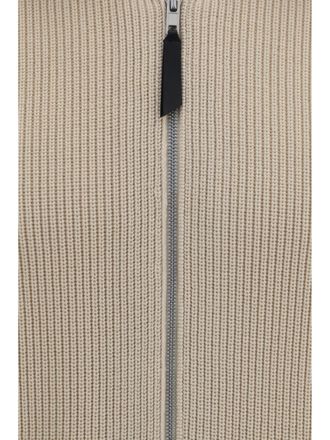 Maison Margiela Mens Sweater Cotton Zip-Up Ecru Wool (ovis Aries)