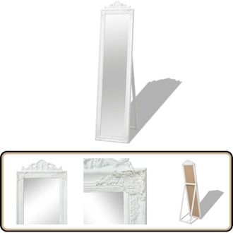 vidaXL Vidaxl - Miroir sur pied Style baroque 160x40 cm Blanc - Miroir Baroque - Miroir Mural - Décoration Murale - Miroir Design - Miroir Vintage