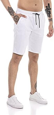 Red Bridge Short pour Homme Jogger Sweat-Pants Pantalon Court Bermuda Blanc S