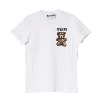 Moschino Adrian Bear T-shirt Wei&szlig; Baumwolle Kurzarm - - Tops - Damen - Wei&szlig; - XS