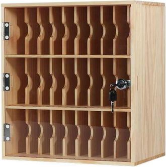 Generic Handygarage, Handy-Schließfach aus Holz, Aufbewahrungsschrank mit 30 Steckplätzen, Keine Montage Erforderlich, für Die Fabrik im Klassenzimmer-Besprec
