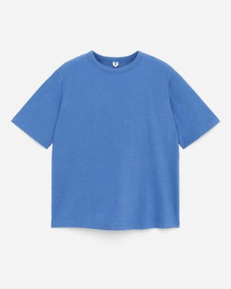 Arket Lockeres Boucl&eacute;-T-Shirt -Blau