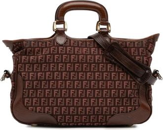 Fendi Hobo Bags - Zucchino Canvas Satchel - Gr. unisize - in Rot - f&uuml;r Damen