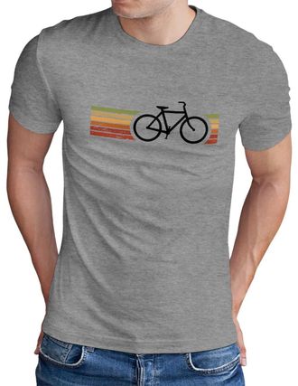OM3 Retro Bicycle T-Shirt - Herren - Cycling Cyclist Biking Fahrrad Radfahrer - Grau Meliert, XXL