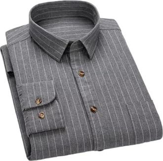 Generic Chemise &agrave; manches longues pour homme, coupe ajust&eacute;e, chemise formelle douce &agrave; carreaux d&eacute;contract&eacute;s hauts ray&eacute;s bureau, 282, XXL