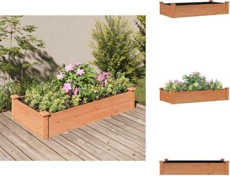 vidaXL Hochbeet mit Einsatz Braun 120x60x25 cm Massivholz Tanne - Holz Hochbeet - Tannenschnitt - Gartenbeet - Gem&uuml;segarten - Balkonpflanzen