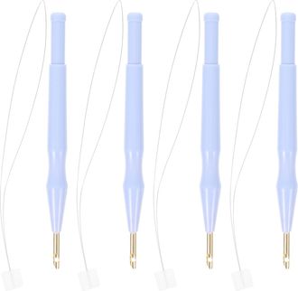 NUOBESTY 4s&auml;tze Sticknadel Verstellbarer Nadel f&uuml;r DIY-Strick und H&auml;kelprojekte Inklusive Selbsteinf&auml;delnden Nadeln Geeignet f&uuml;r Stoff Leder und Papier f&uuml;r Pr&auml;