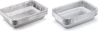 Weber 6416 Alu-Tropfschalen, gro&szlig;, 28 x 18 x 5 cm, 10 St&uuml;ck, Einwegschalen & 6415 Small 7-1/2-Inch-by-5-inch Aluminum Drip Pans, Set of 10